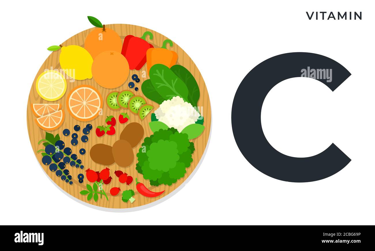 Vitamin flat icons on Cut Out Stock Images & Pictures - Alamy