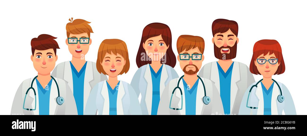 Team young female doctors Stock Vector Images - Alamy