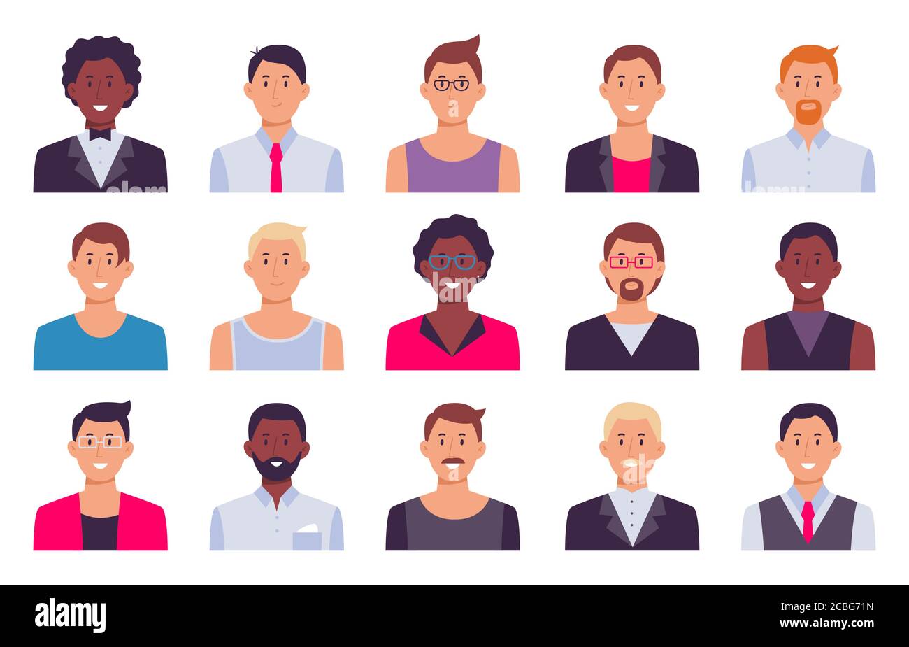 Men avatars. Male set person, collection guy character Stock Vector ...