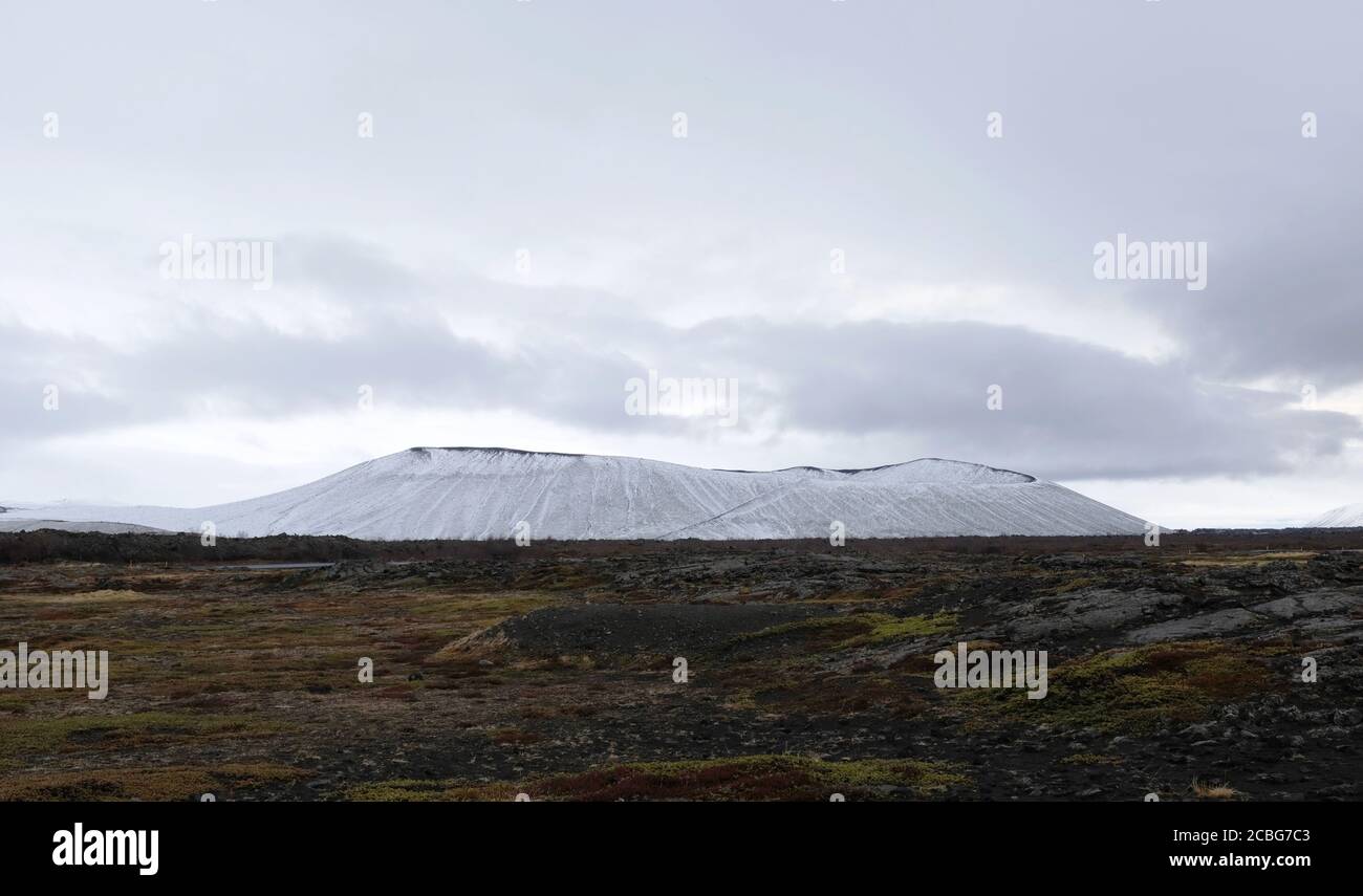 Hverfjall tuff ring volcano in northern Iceland Stock Photo - Alamy