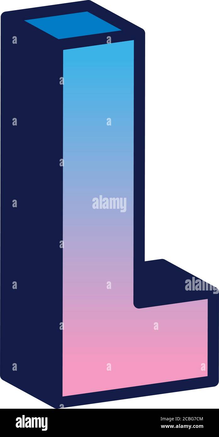 3d l letter design, lettering typography retro and comic theme Vector ...