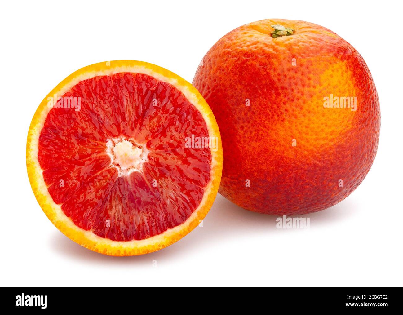 sliced blood tangerine path isolated on white Stock Photo - Alamy