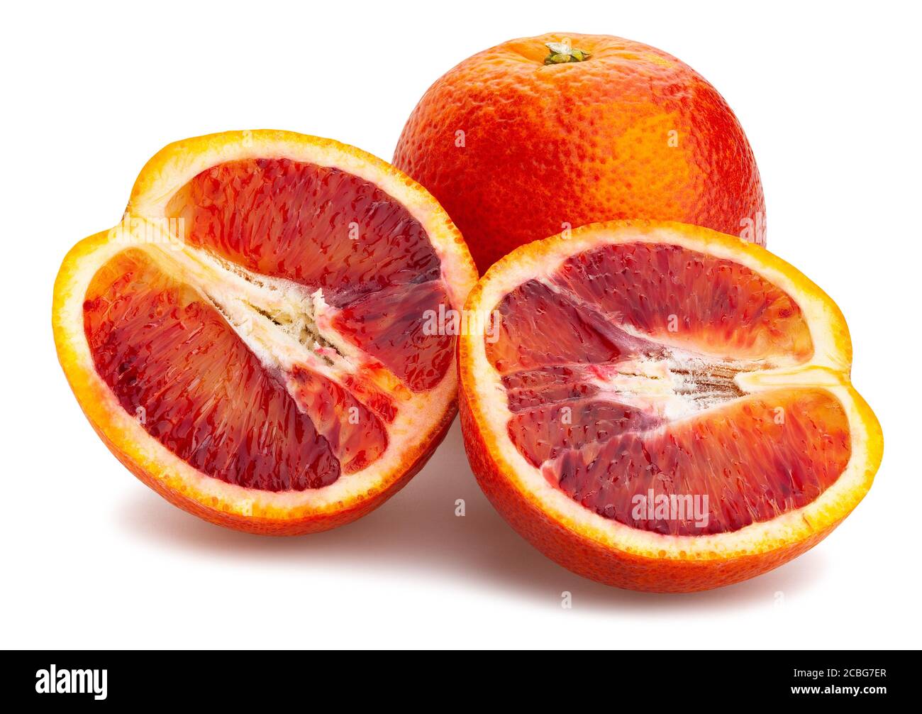 sliced blood tangerine path isolated on white Stock Photo - Alamy
