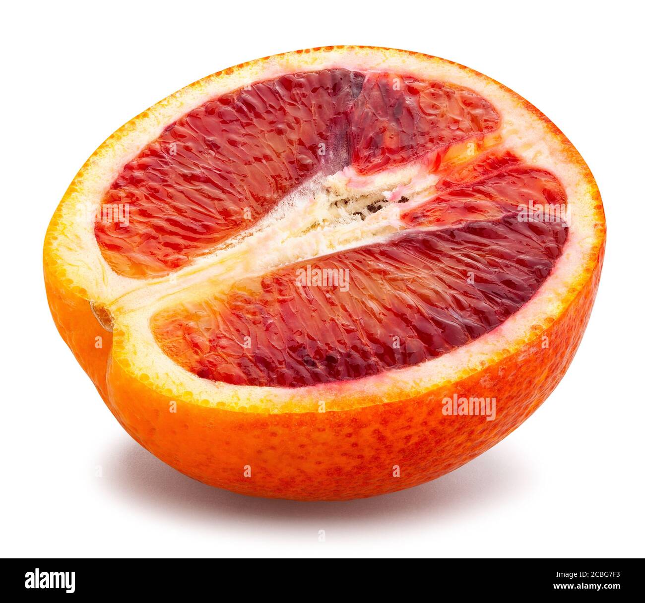 sliced blood tangerine path isolated on white Stock Photo - Alamy