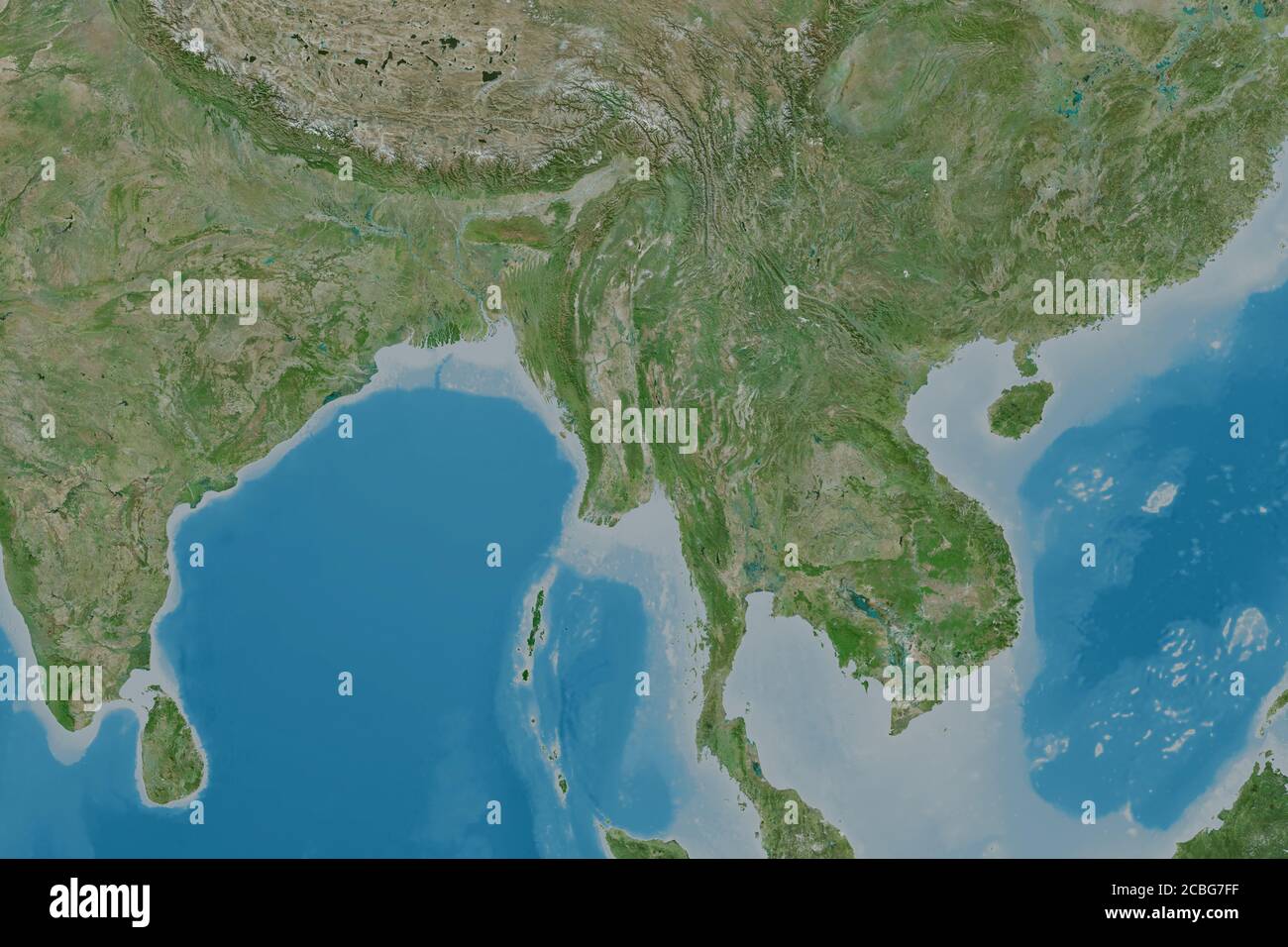 Extended area of Myanmar. Satellite imagery. 3D rendering Stock Photo ...