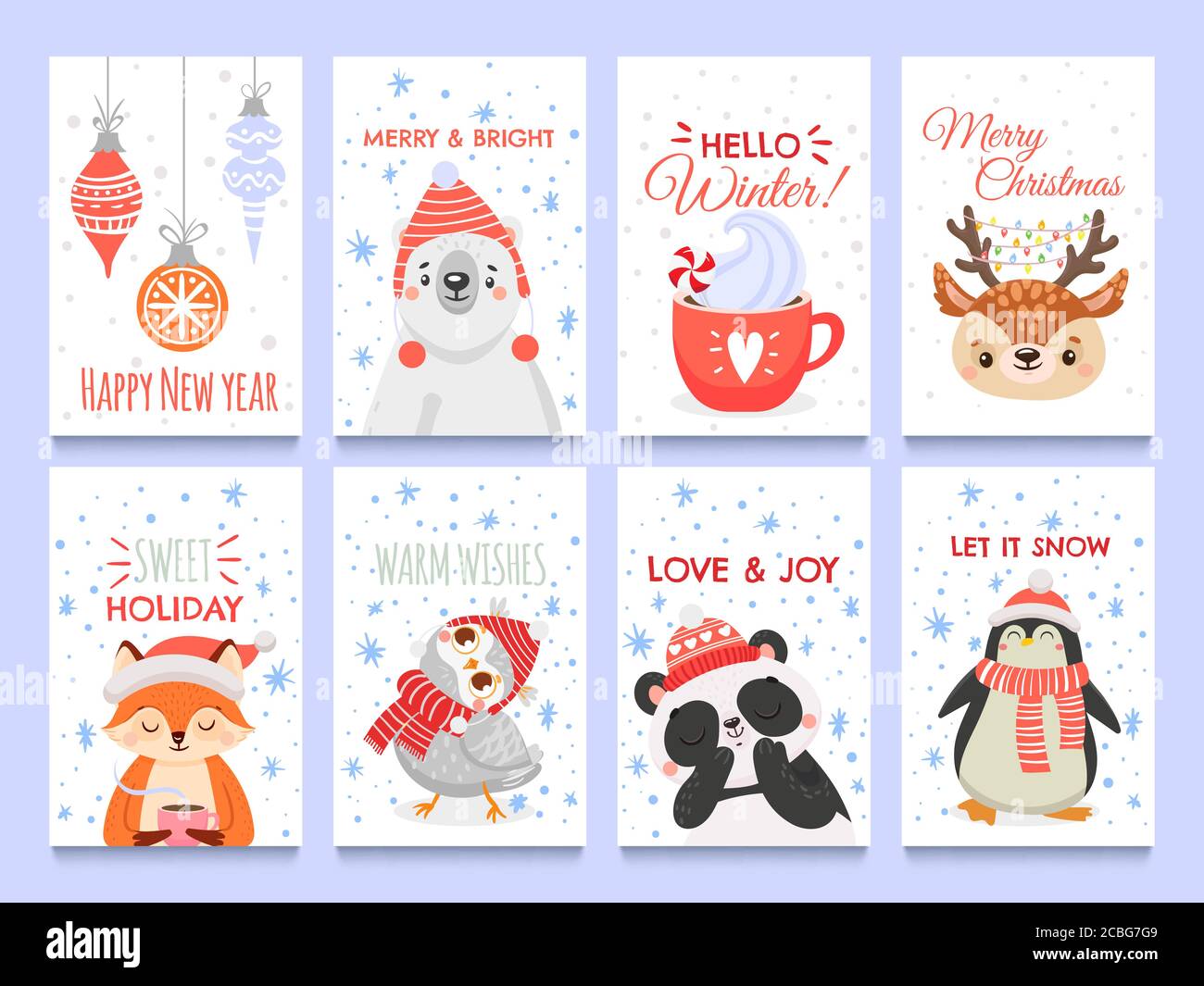 Merry christmas postcard cartoon hi-res stock photography and images ...
