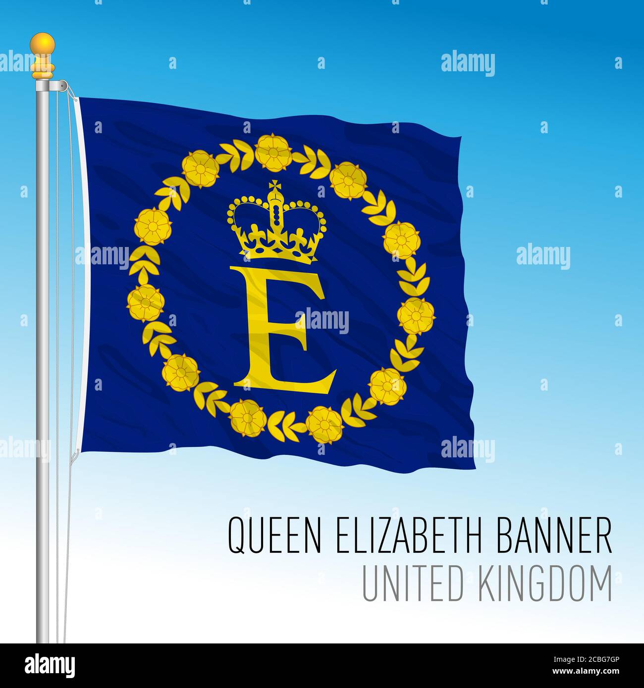 Flag of Queen Elizabeth, United Kingdom, vector illustration Stock ...