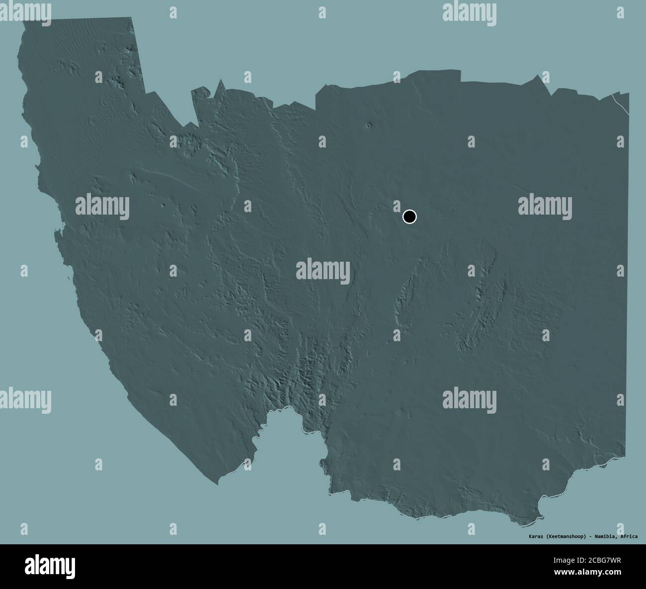 Shape of Karas, region of Namibia, with its capital isolated on a solid ...