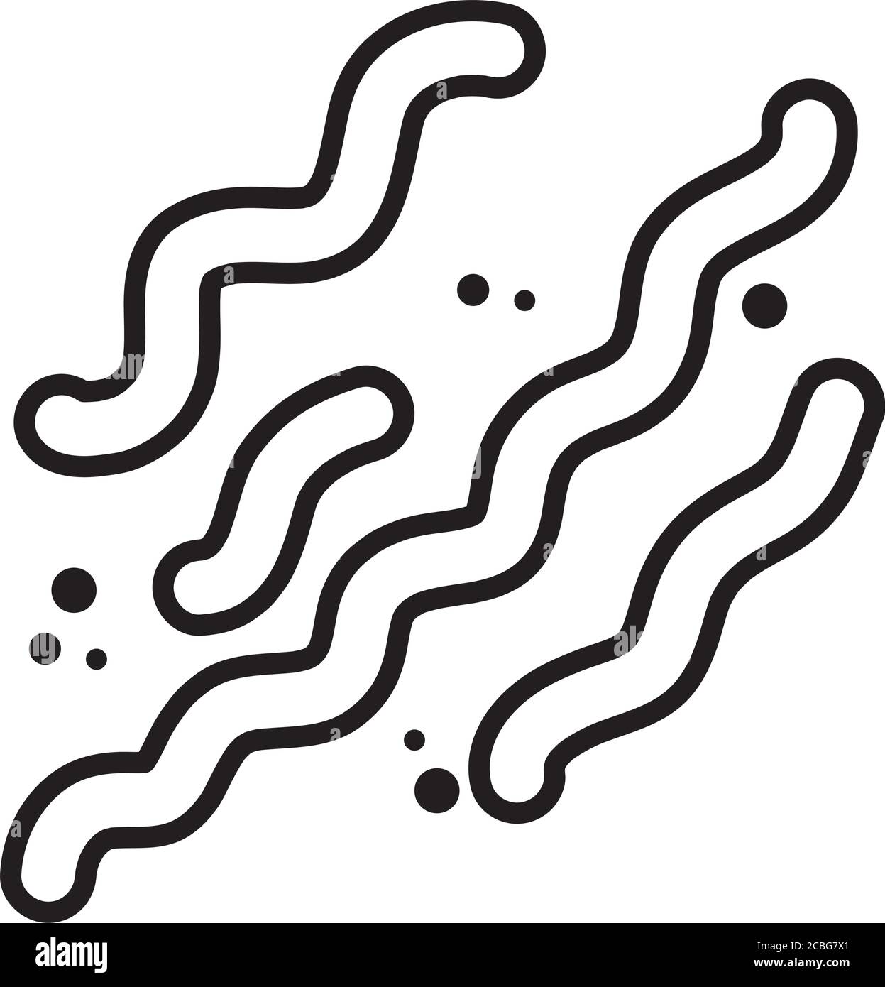 ebola virus icon over white background, line style, vector illustration ...