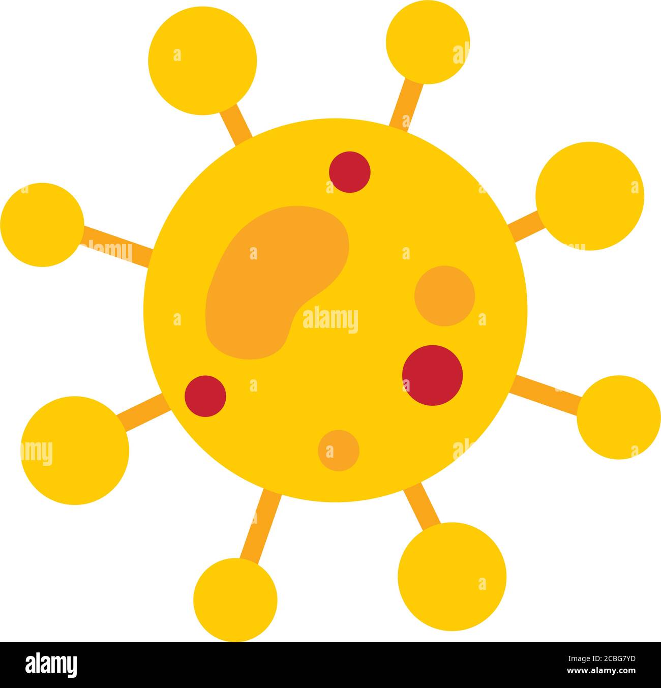 Hiv bacteria icon over white background, flat style, vector ...