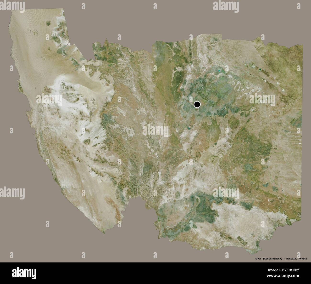 Shape of Karas, region of Namibia, with its capital isolated on a solid ...