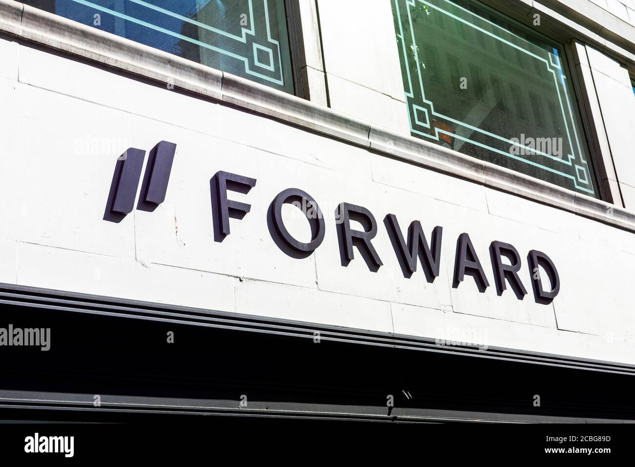 Forward logo on the facade of medical startup headquarters building ...