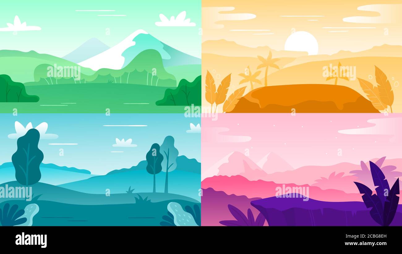 Sunny view landscape valley Stock Vector Images - Alamy