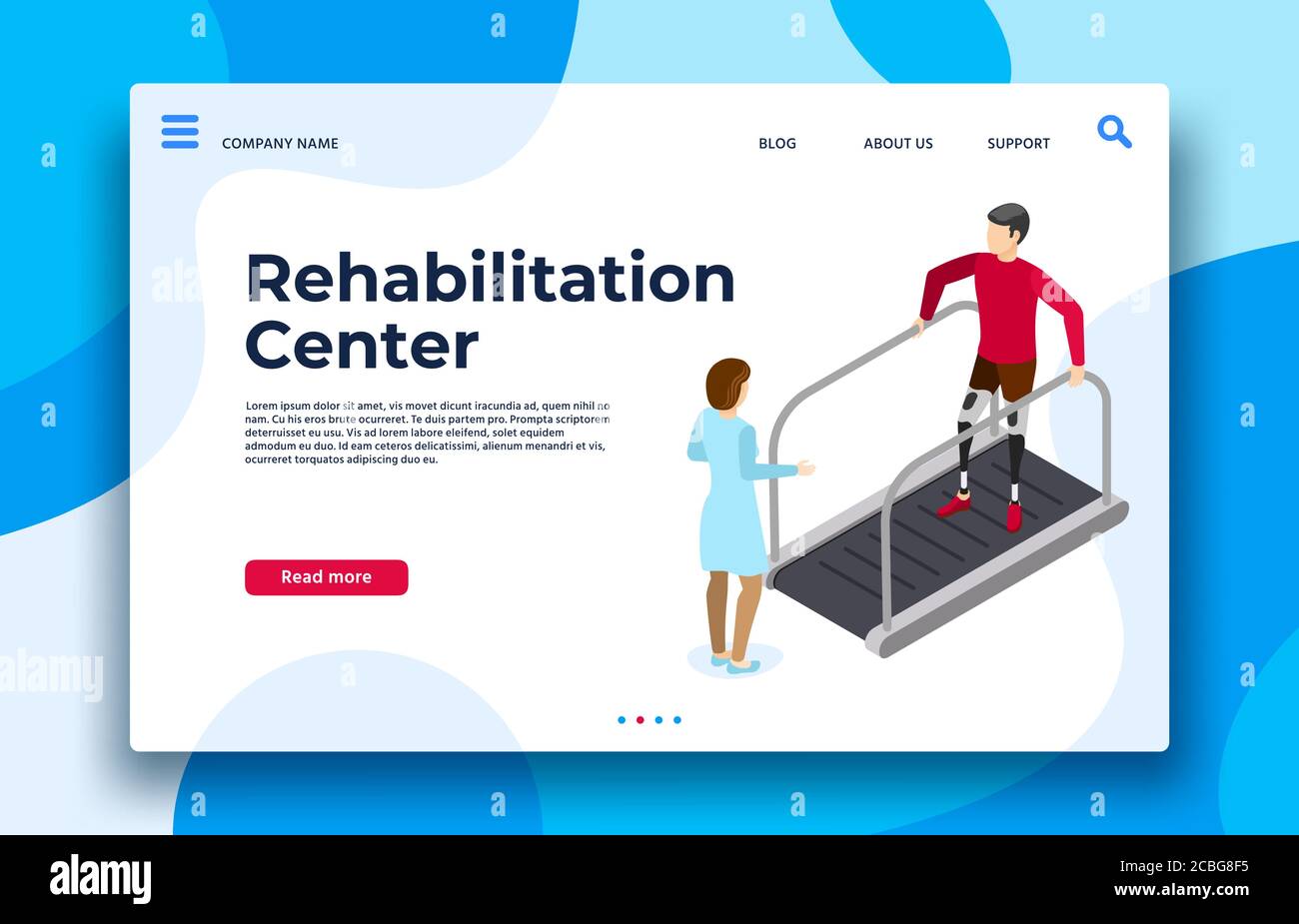 Rehabilitation center landing page. Vector recovery patient Stock ...