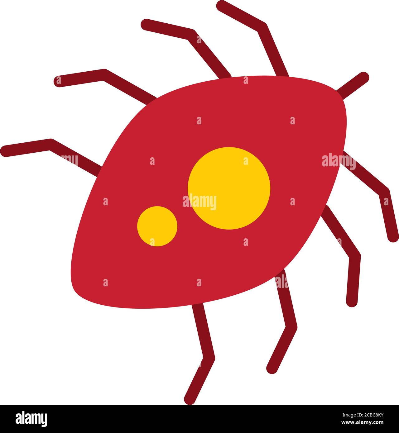 bacteria shape icon over white background, flat style, vector ...