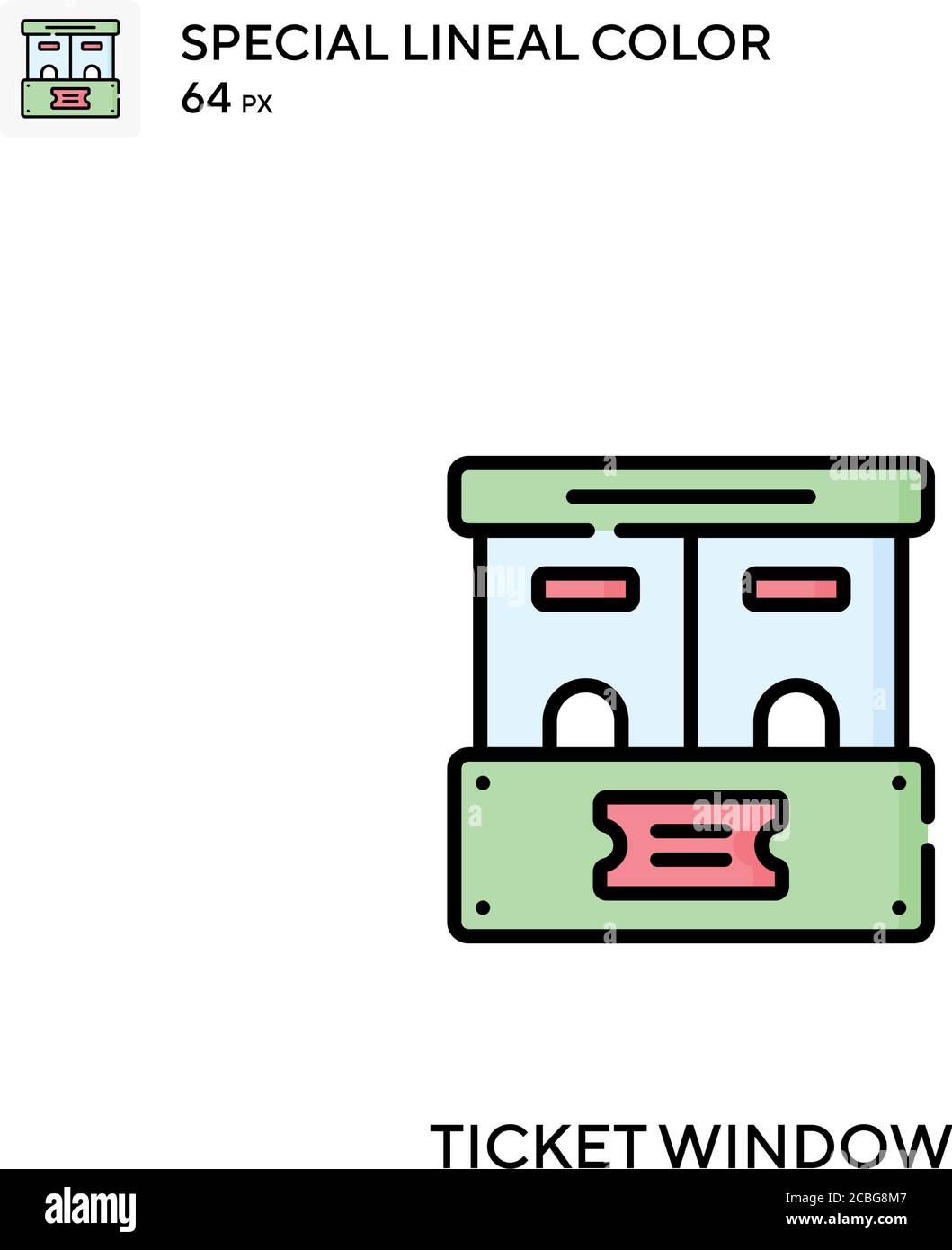 Ticket window Simple vector icon. Ticket window icons for your business ...