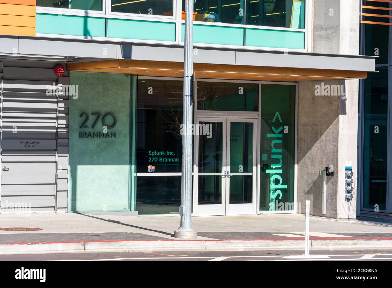 Splunk headquarters entrance in SoMa district. Splunk Inc produces ...