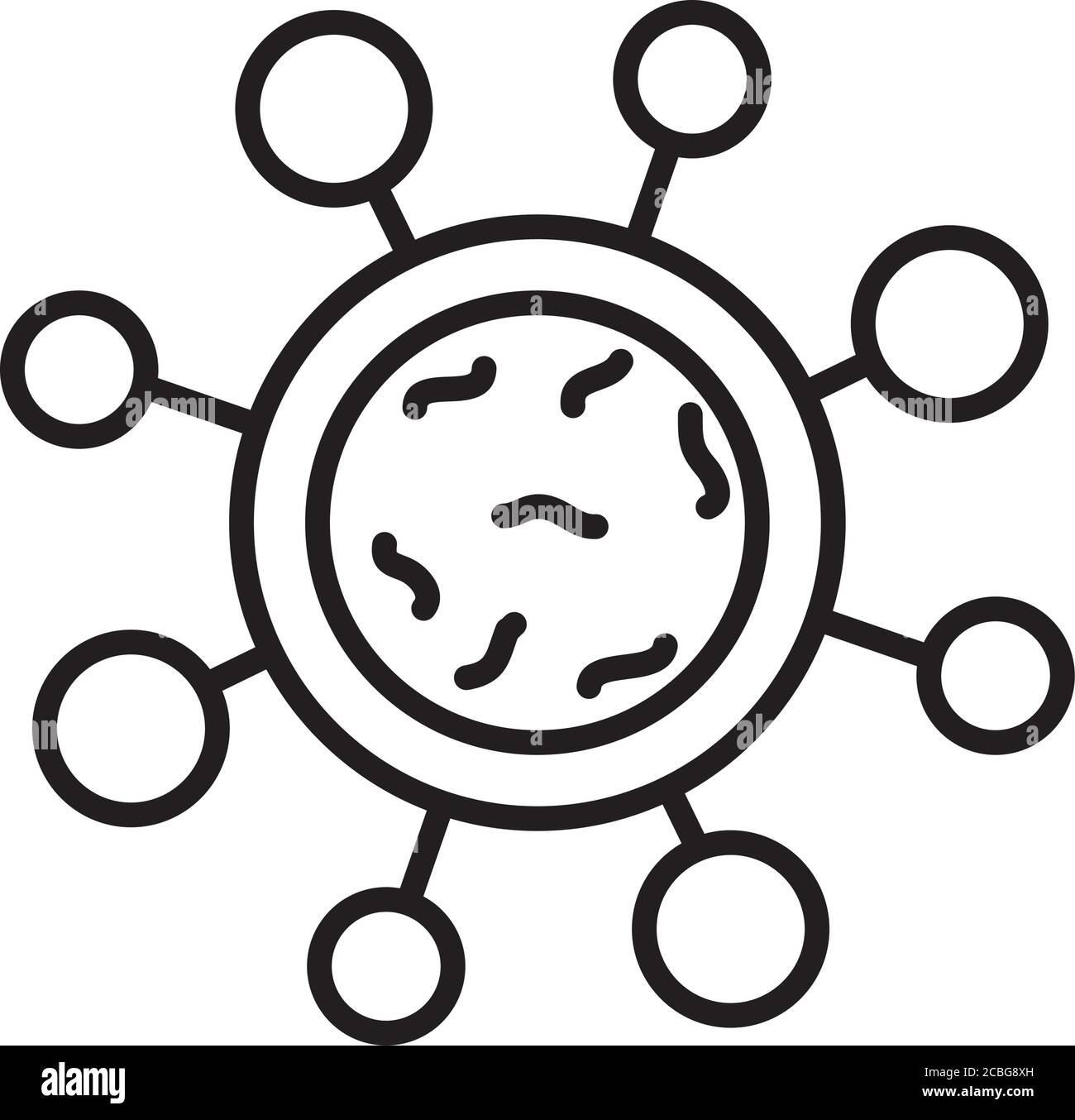 herpes virus icon over white background, line style, vector illustration Stock Vector Image ...