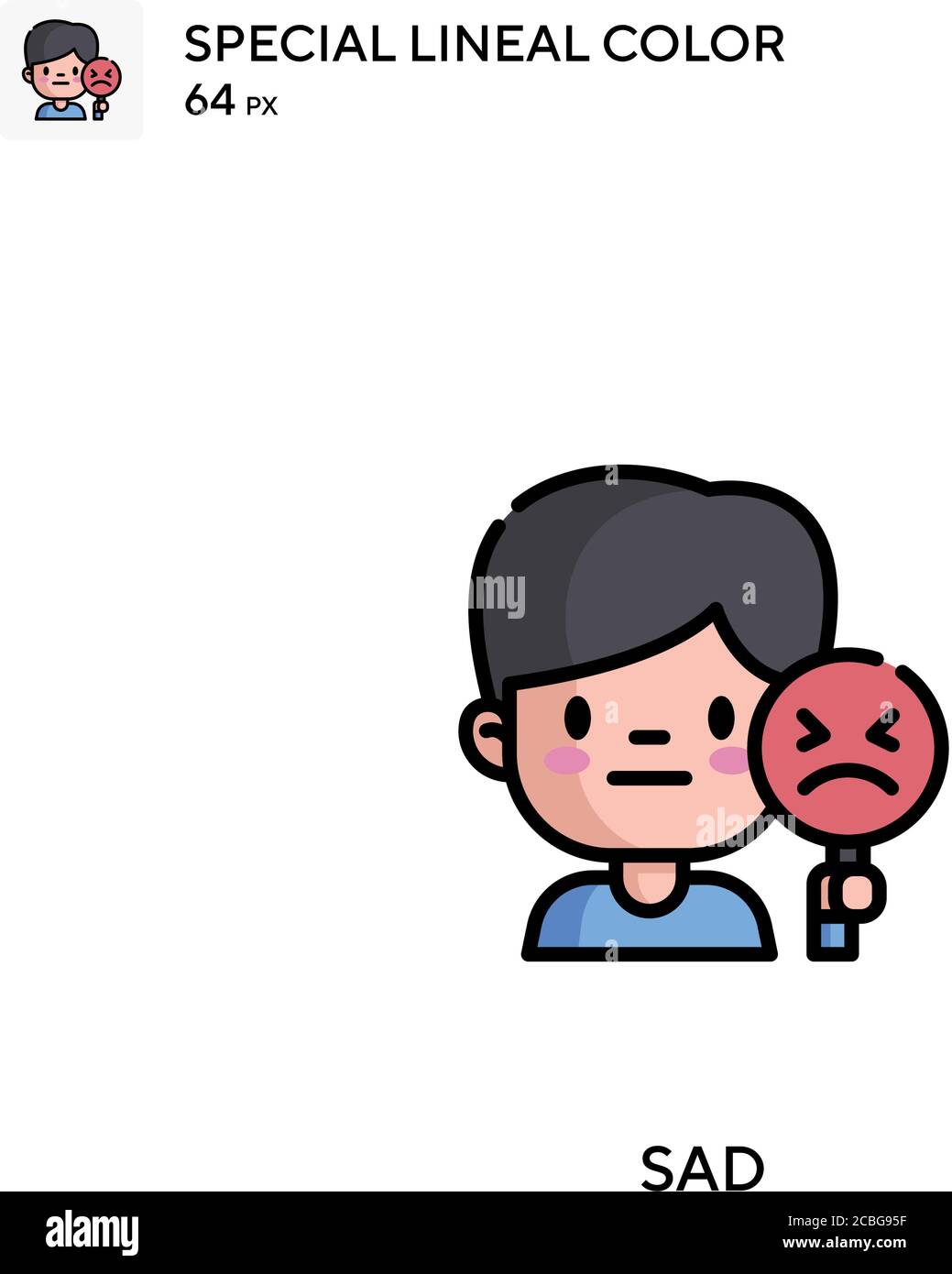 Sad Simple vector icon. Sad icons for your business project Stock ...