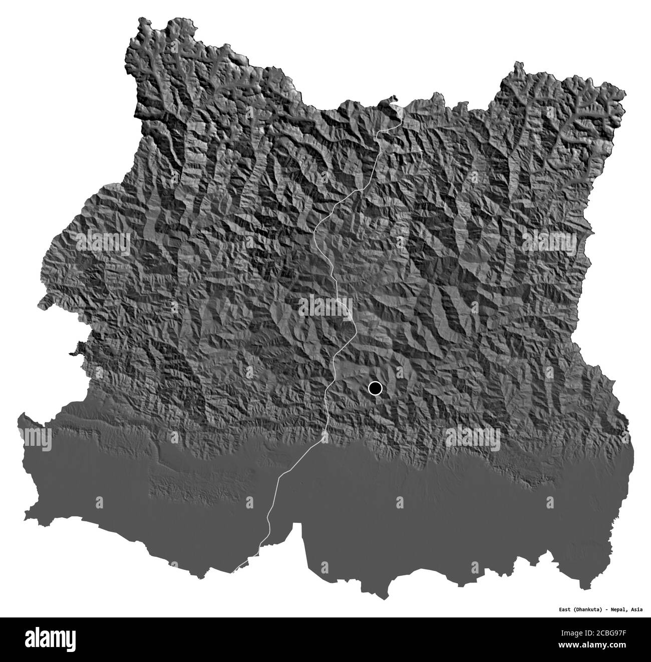Shape of East, development region of Nepal, with its capital isolated ...