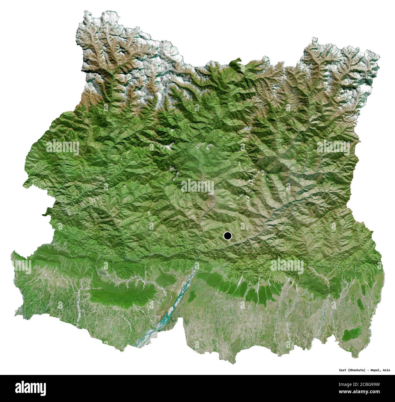 Shape of East, development region of Nepal, with its capital isolated ...