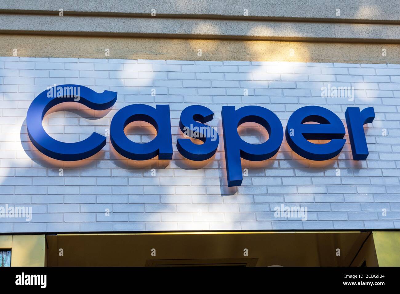 Casper sign on Casper Sleep store. Casper Sleep is an American e ...