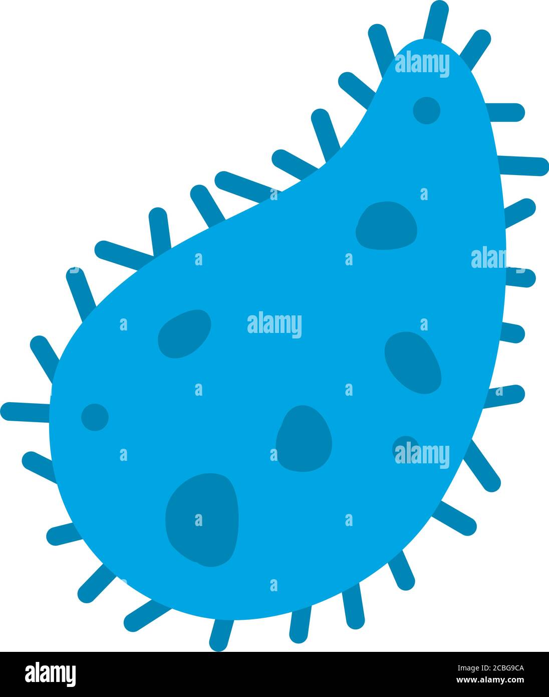 plague bacteria shape icon over white background, flat style, vector ...