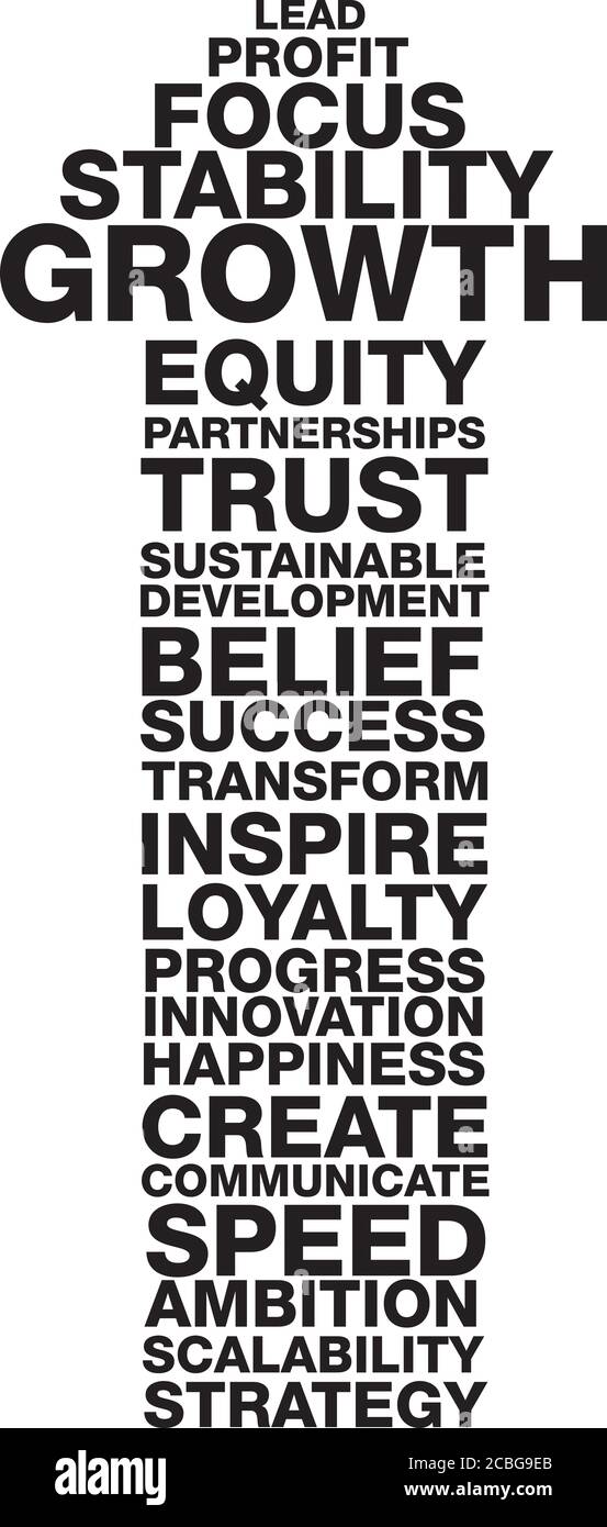 business, growth and stability key messages on a white background with ...