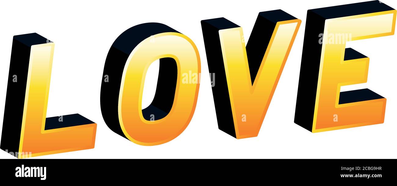 love lettering design, typography retro and comic theme Vector ...