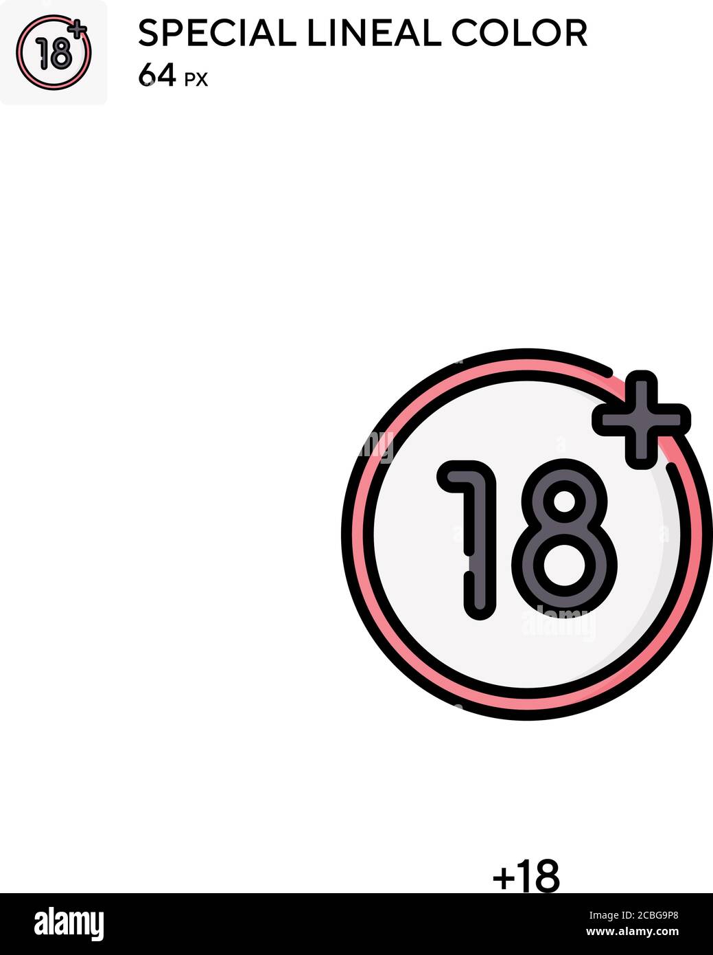 +18 Simple vector icon. +18 icons for your business project Stock ...