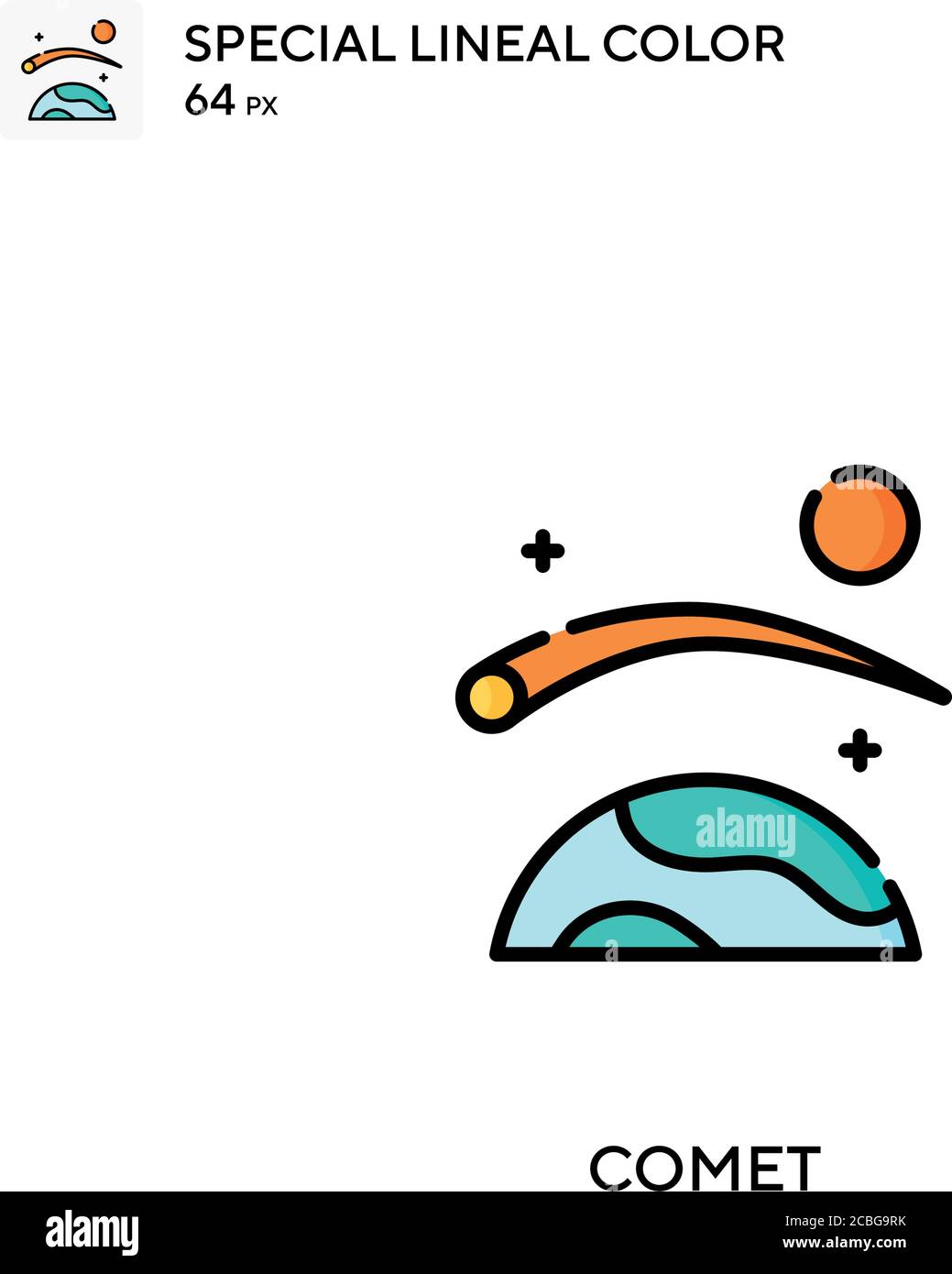 Comet Simple vector icon. Comet icons for your business project Stock ...