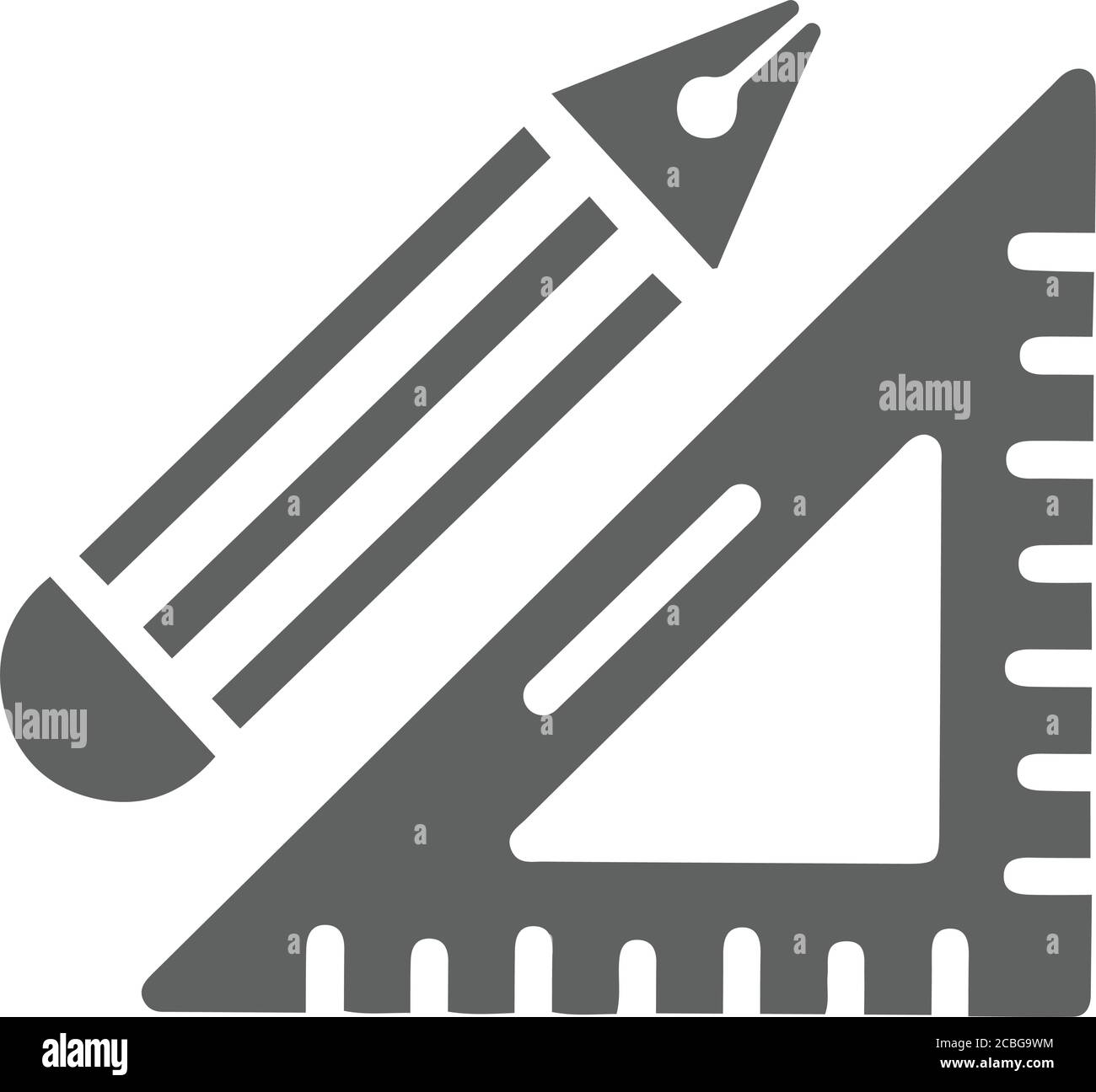 Drawing tools icon, education, geometry equipment isolated on white ...