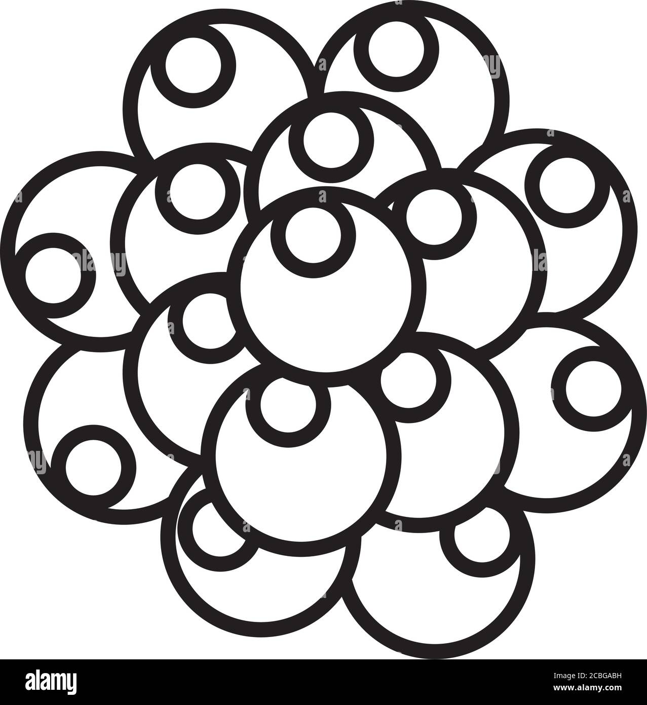 staphylococcus bacterias icon over white background, line style, vector ...