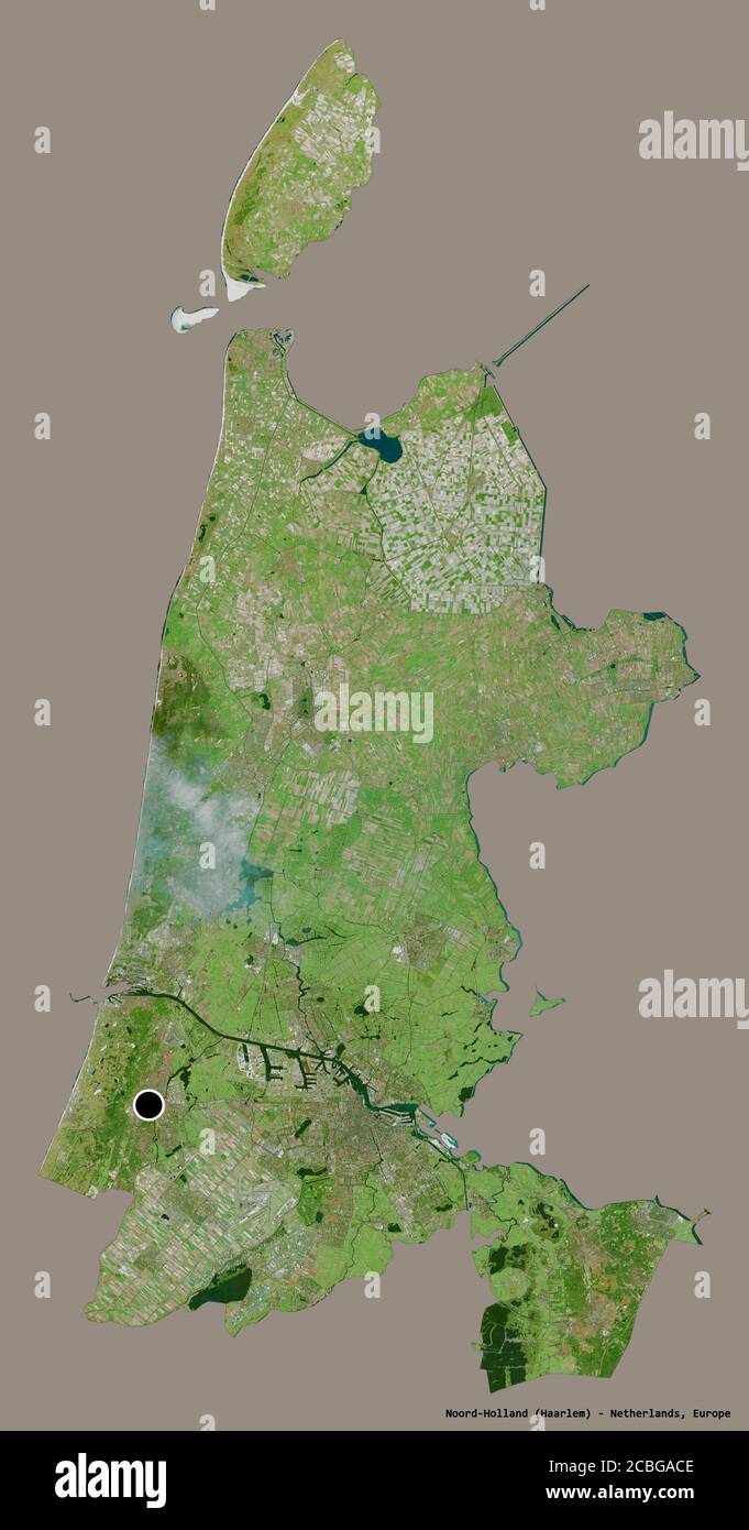 Shape of Noord-Holland, province of Netherlands, with its capital ...