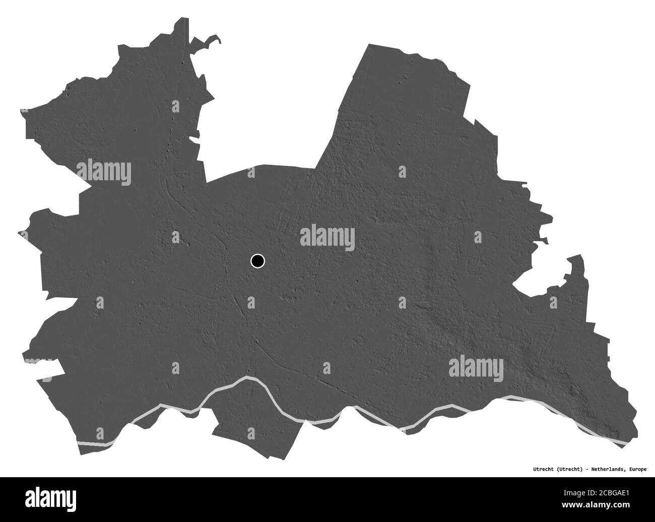 Shape of Utrecht, province of Netherlands, with its capital isolated on ...