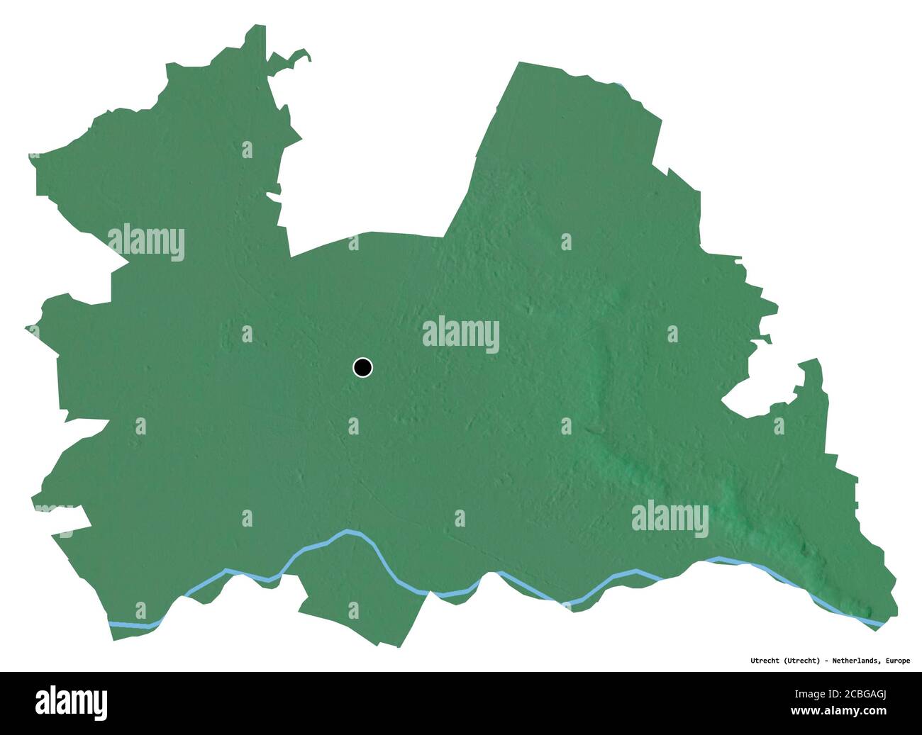 Shape of Utrecht, province of Netherlands, with its capital isolated on ...