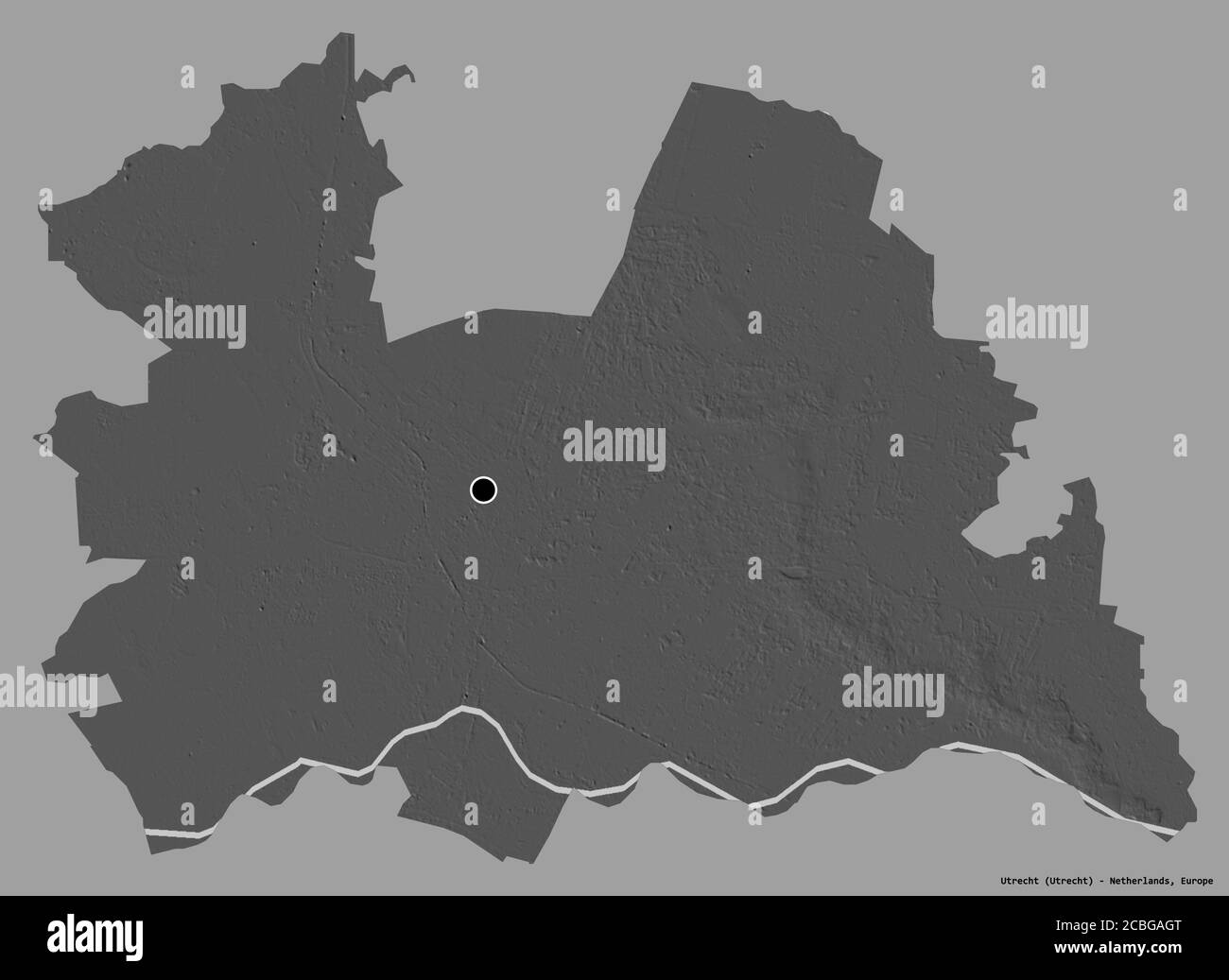 Shape of Utrecht, province of Netherlands, with its capital isolated on ...