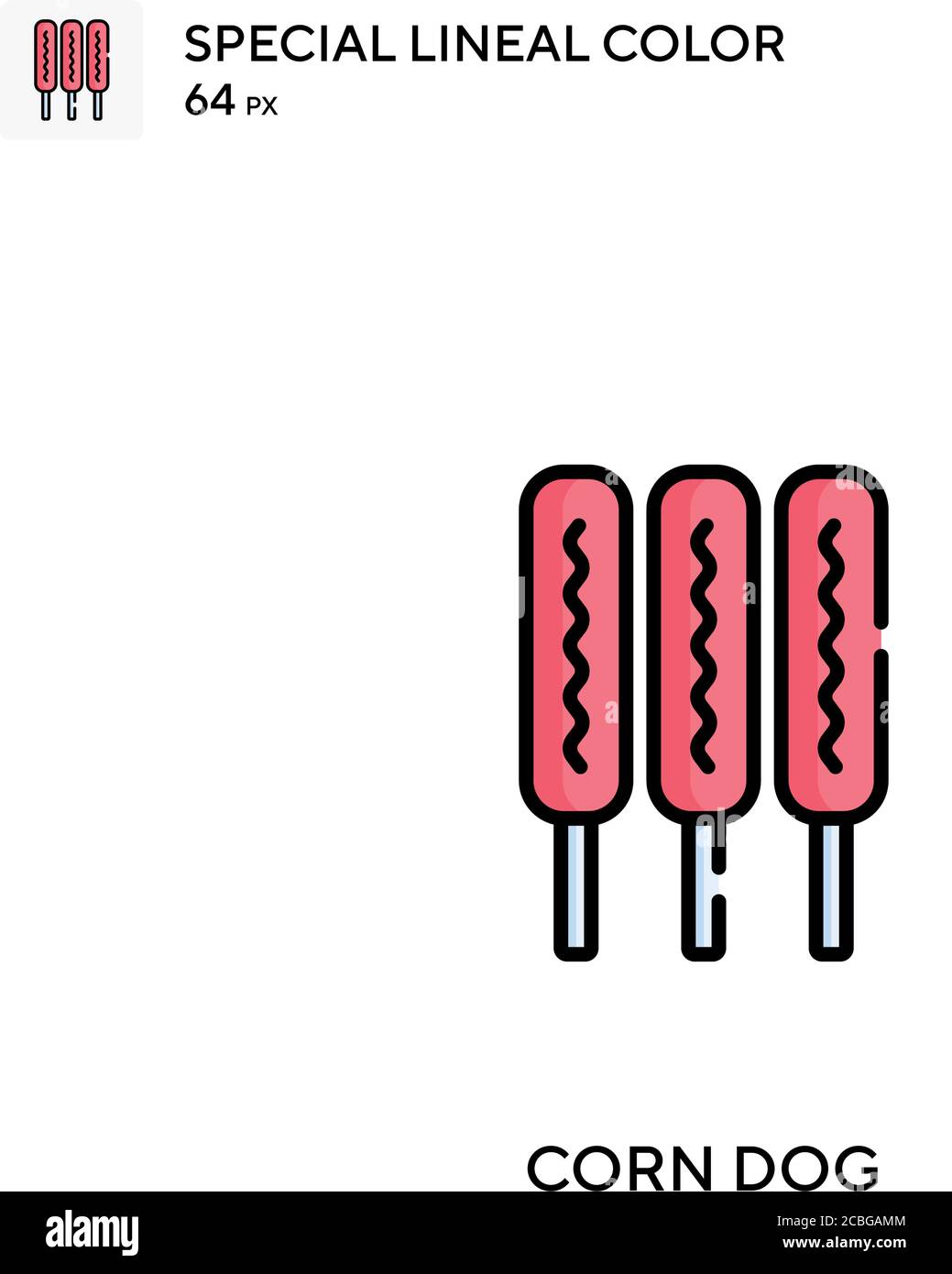 Corn dog Simple vector icon. Corn dog icons for your business project ...