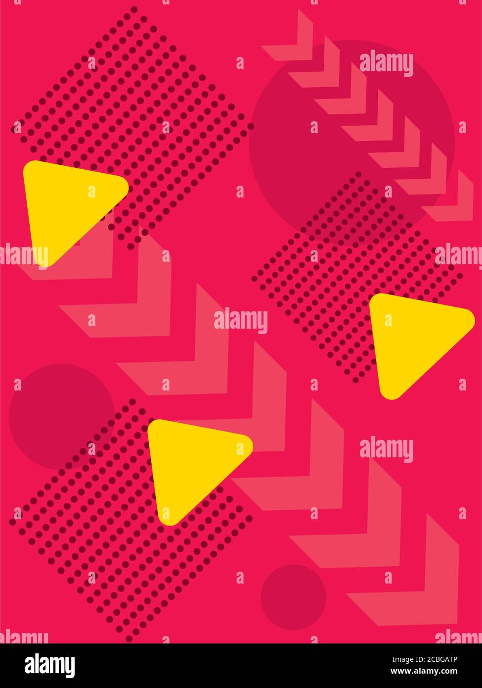 red background with yellow triangles over white background, colorful ...