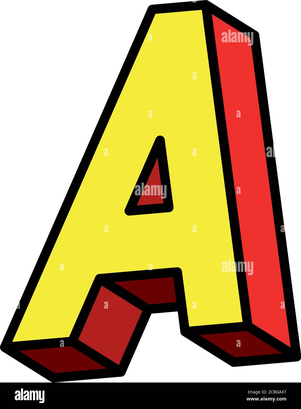 3d a letter design, lettering typography retro and comic theme Vector ...