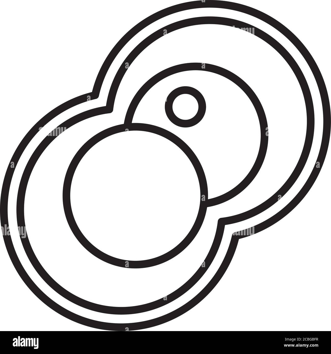 bacteria of streptococcus icon over white background, line style ...