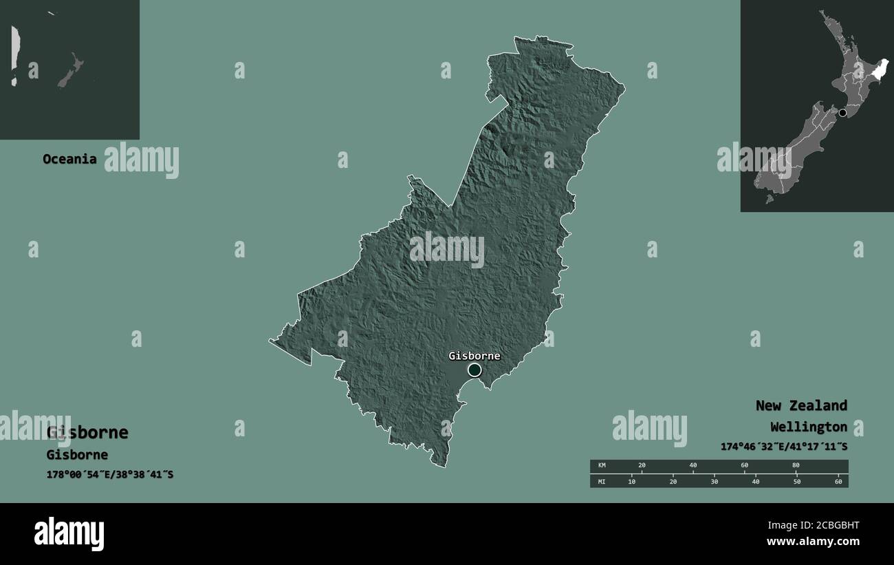 Shape of Gisborne, regional council of New Zealand, and its capital ...