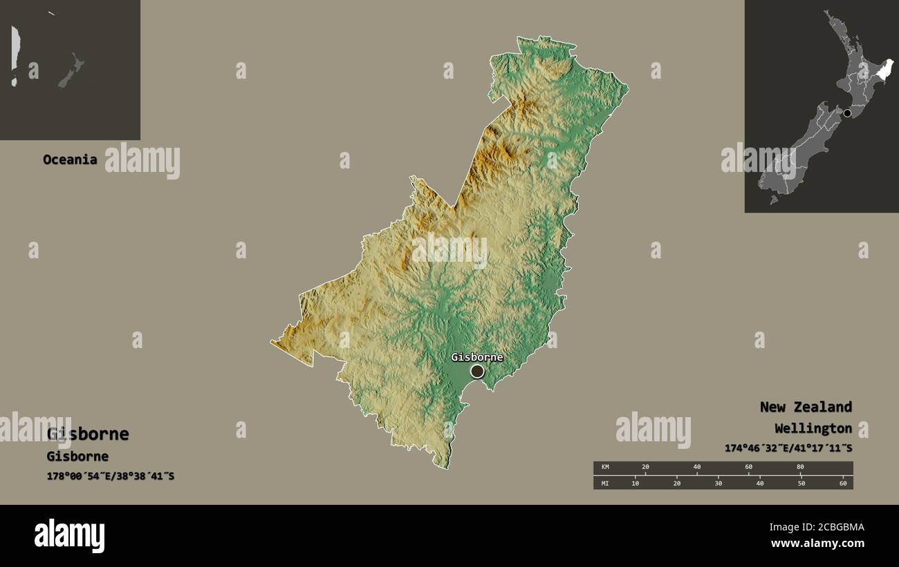 Shape of Gisborne, regional council of New Zealand, and its capital ...