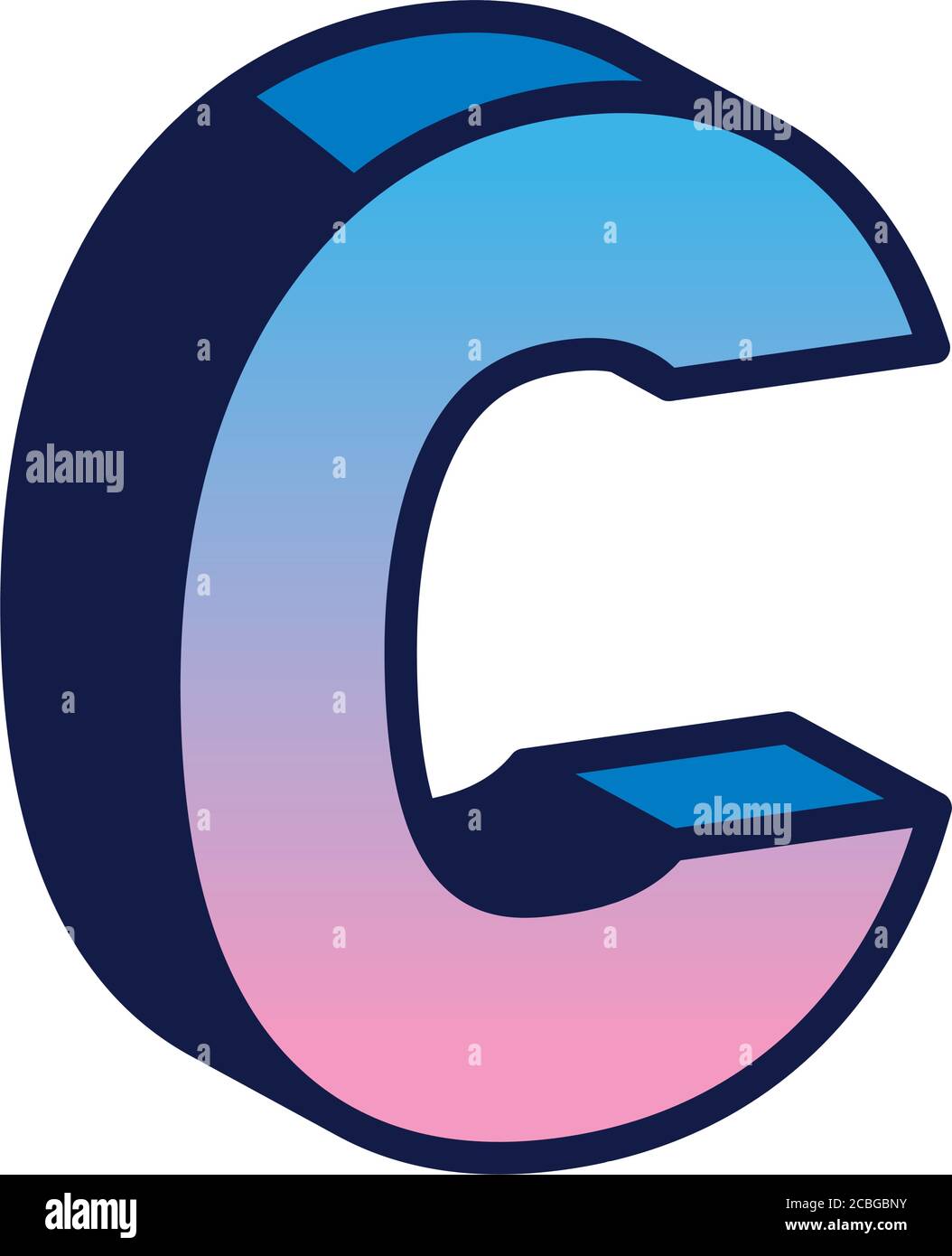 3d c letter design, lettering typography retro and comic theme Vector ...