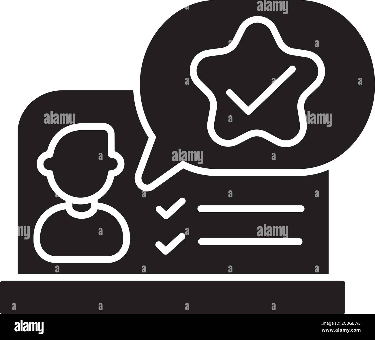 Feedback black glyph icon. Online evaluation service, HR management ...