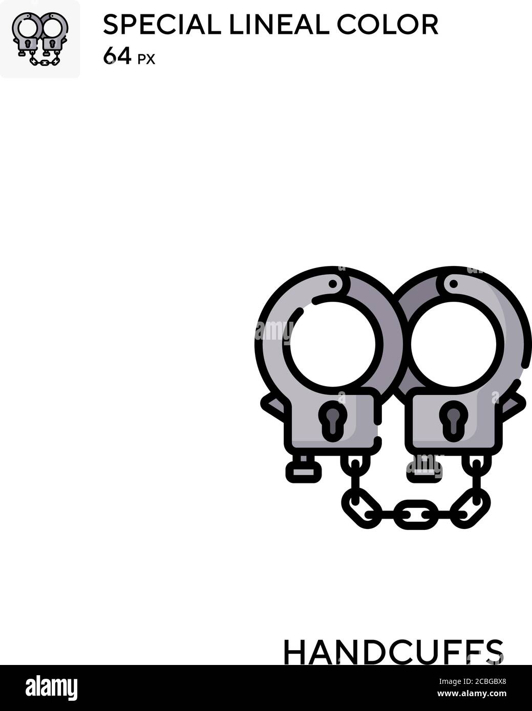 Handcuffs Simple vector icon. Handcuffs icons for your business project ...