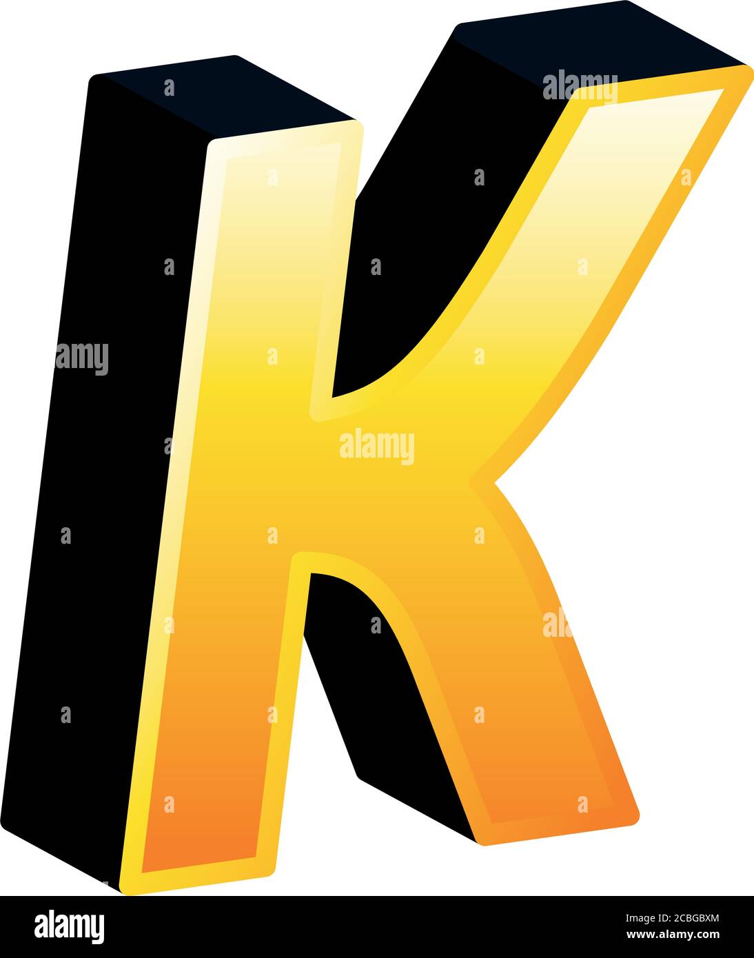 3d k letter design, lettering typography retro and comic theme Vector ...