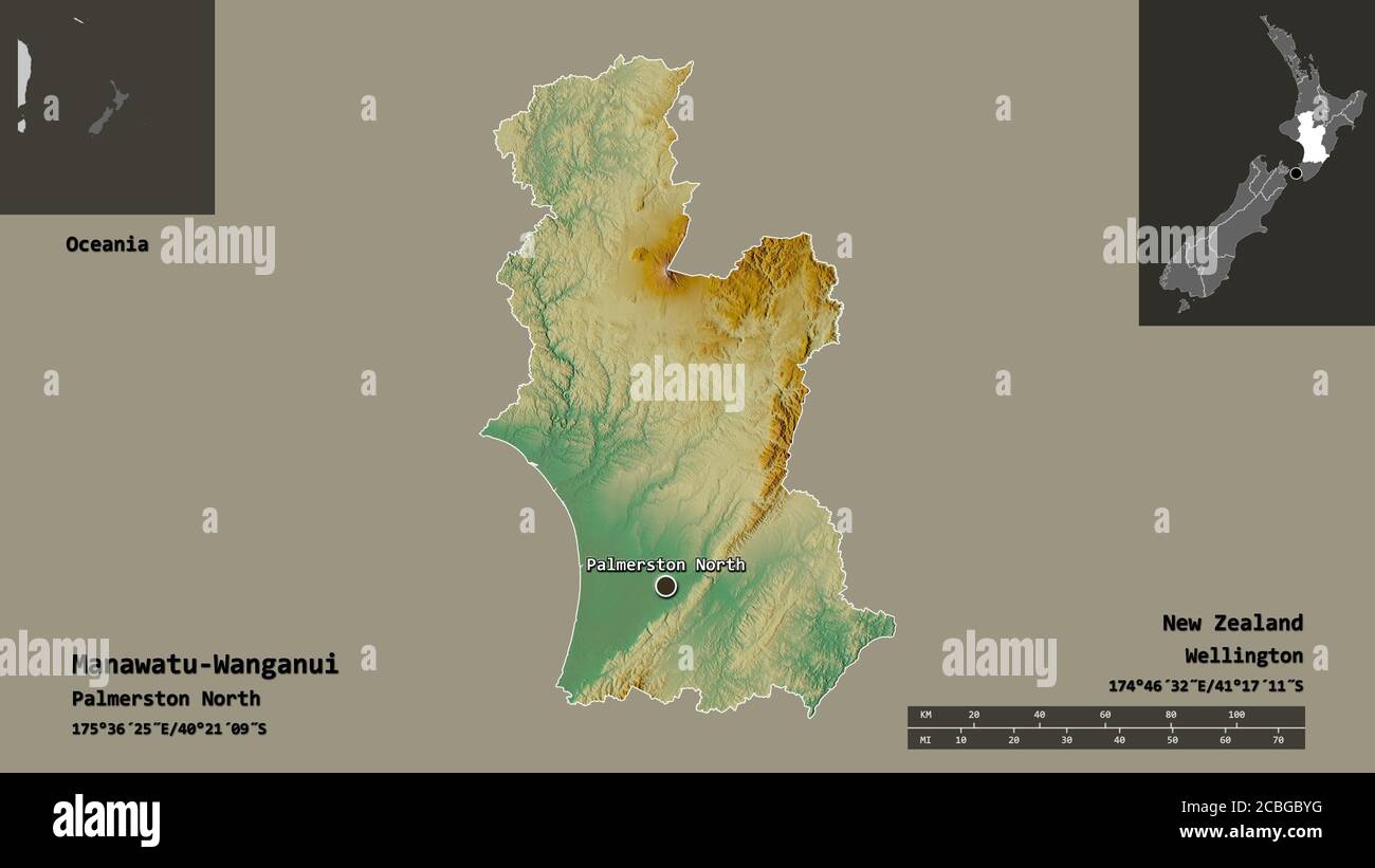 Shape of Manawatu-Wanganui, regional council of New Zealand, and its ...