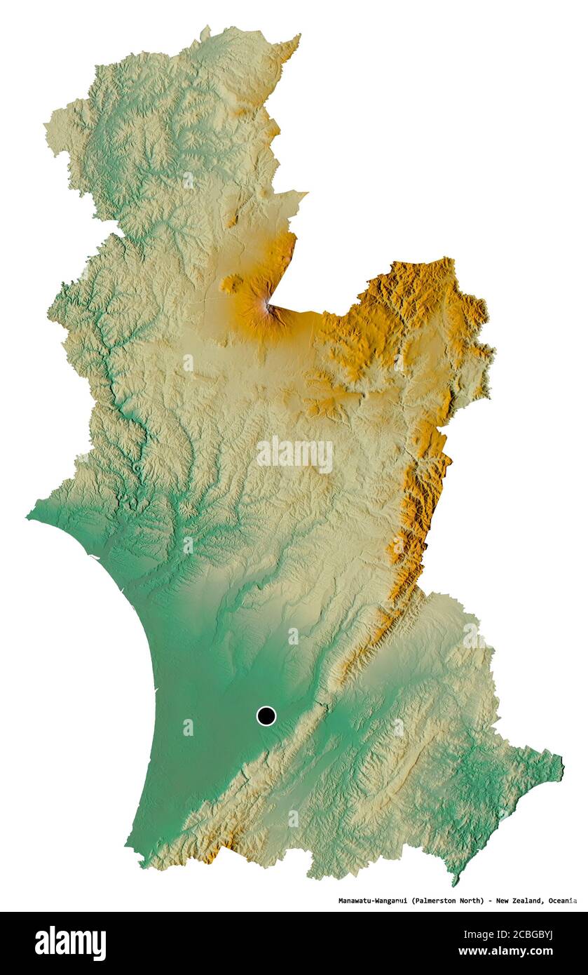 Shape of Manawatu-Wanganui, regional council of New Zealand, with its ...