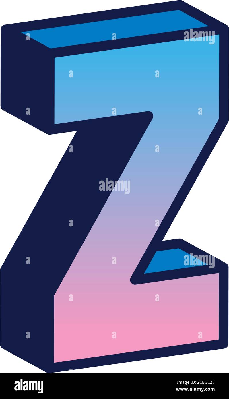3d z letter design, lettering typography retro and comic theme Vector ...